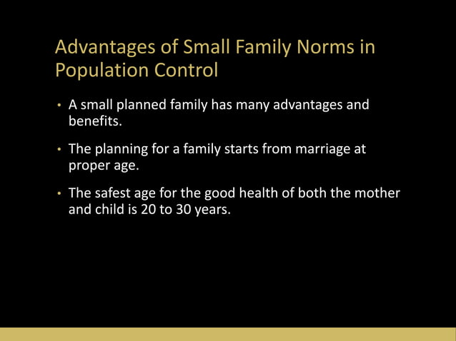 Small family norms | PPTX | Reproductive Health | Diseases and Conditions