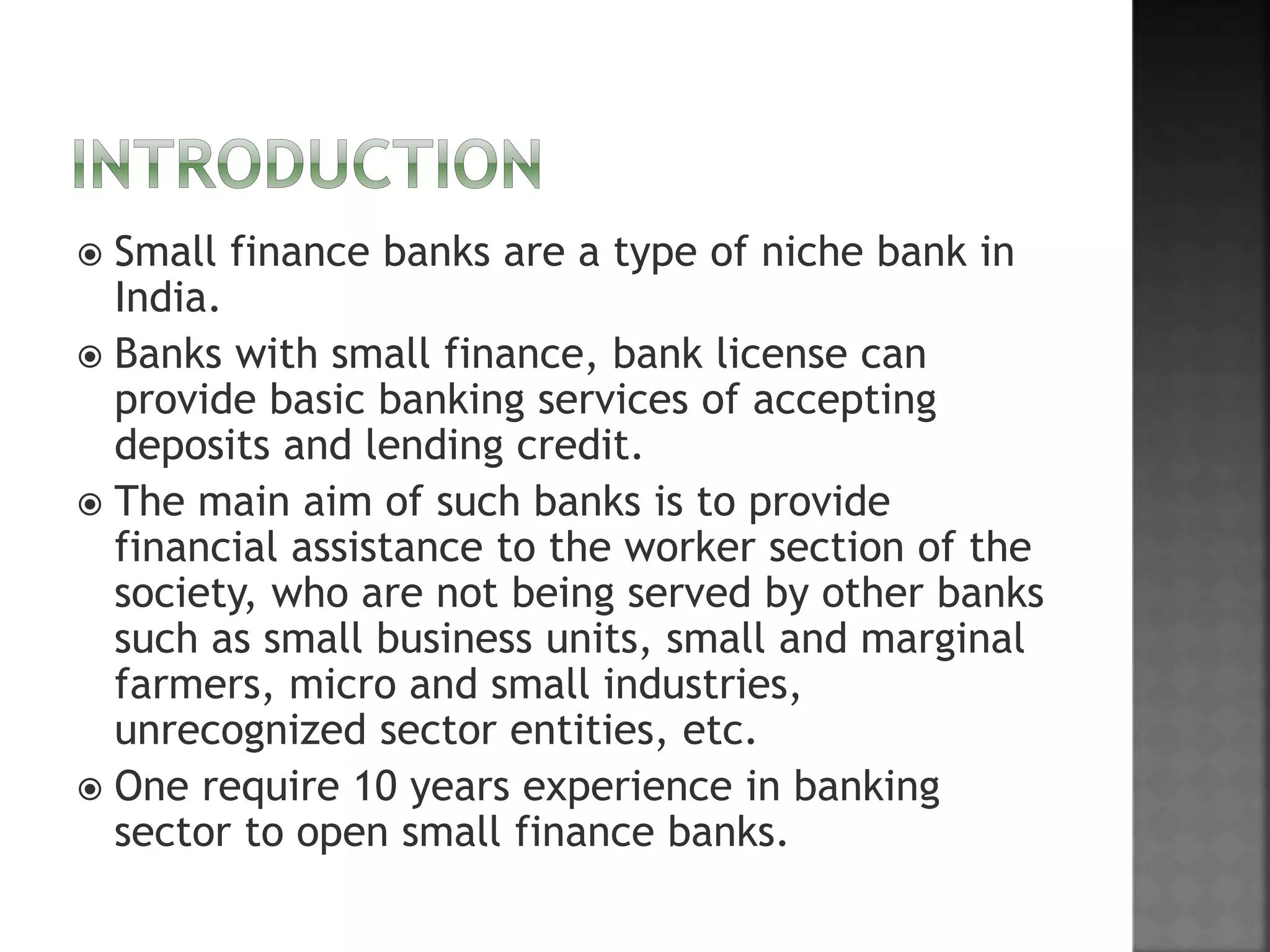 SMALL FINANCE BANKS | PPTX