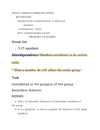 Small group communication | DOCX