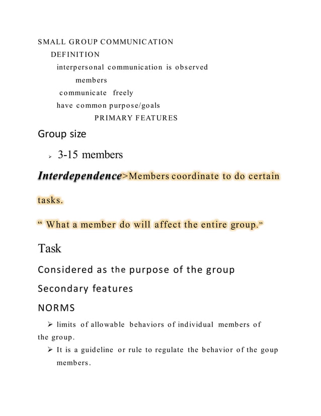 Small group communication | DOCX