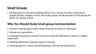 Small group communication | PPTX