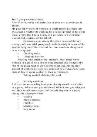 Small group communicationA brief introduction and reflection of .docx