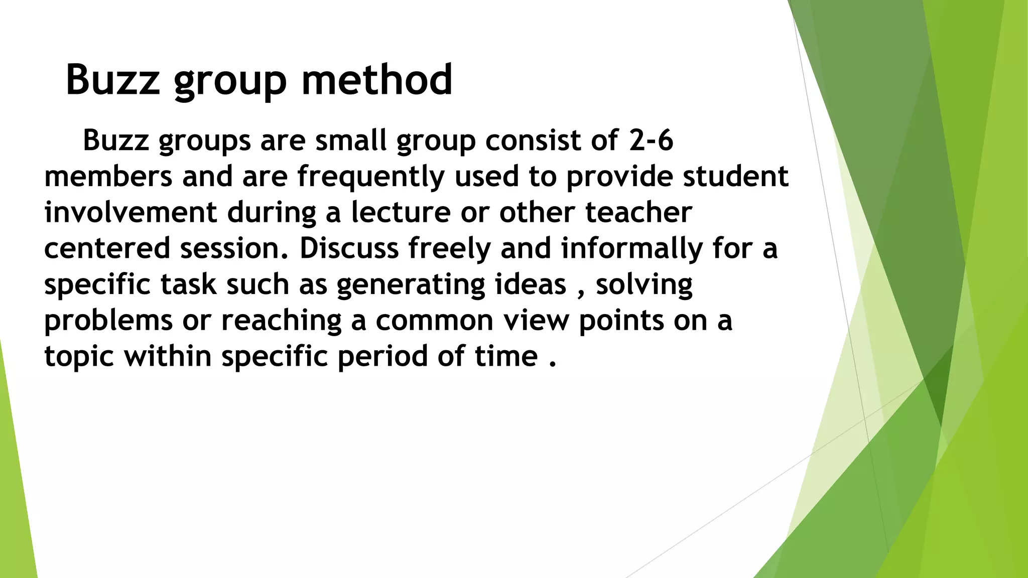 Small group discussion and buzz group method | PPTX