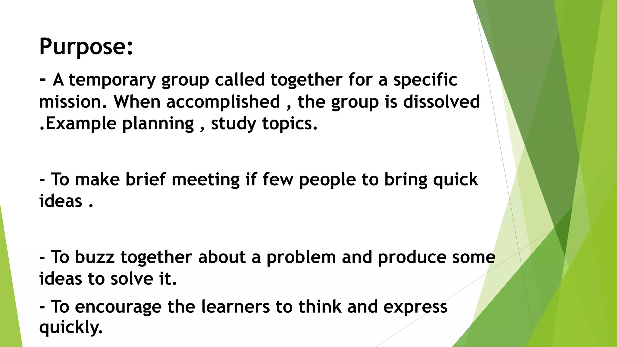 Small group discussion and buzz group method | PPTX