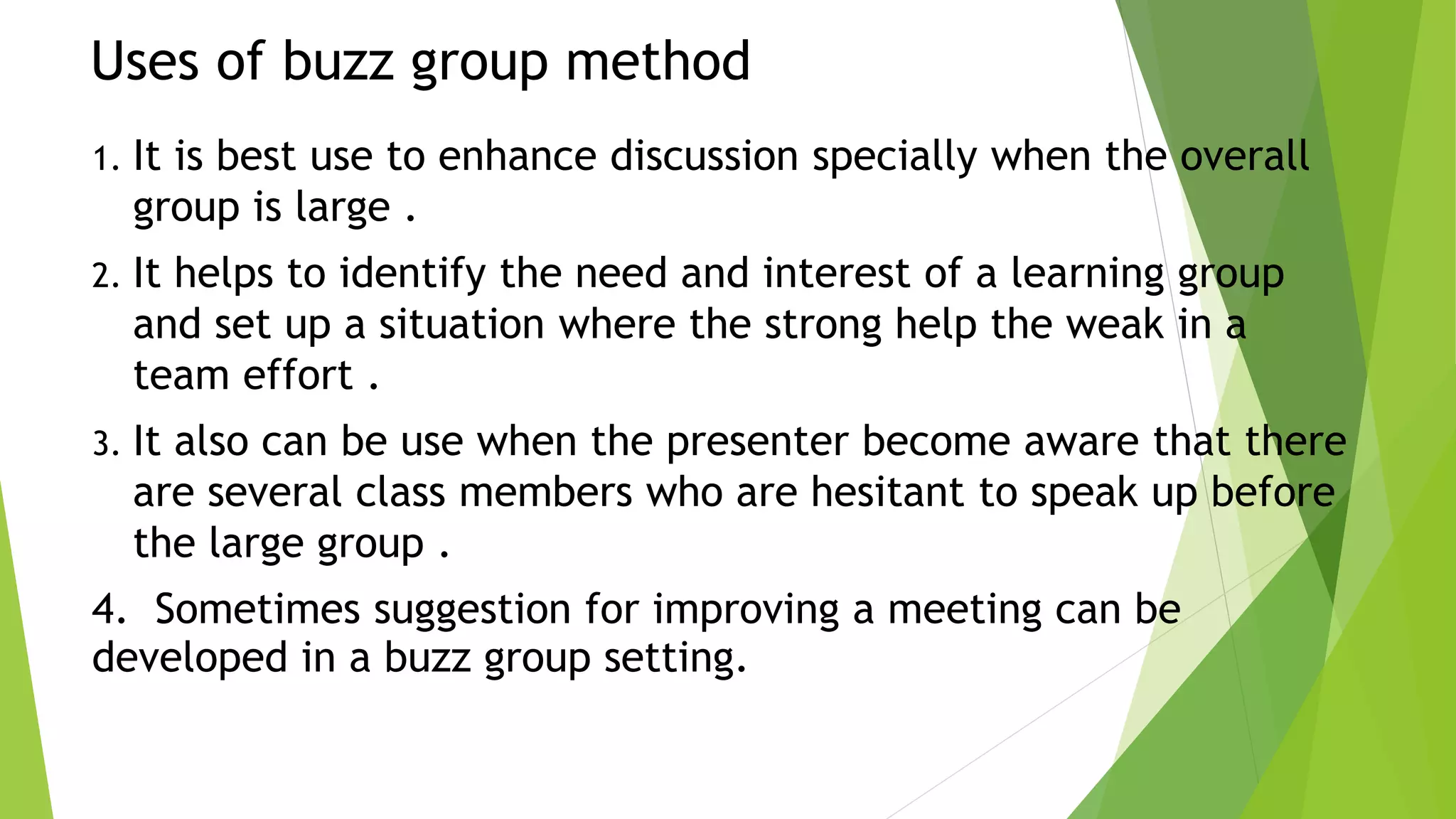 Small group discussion and buzz group method | PPTX
