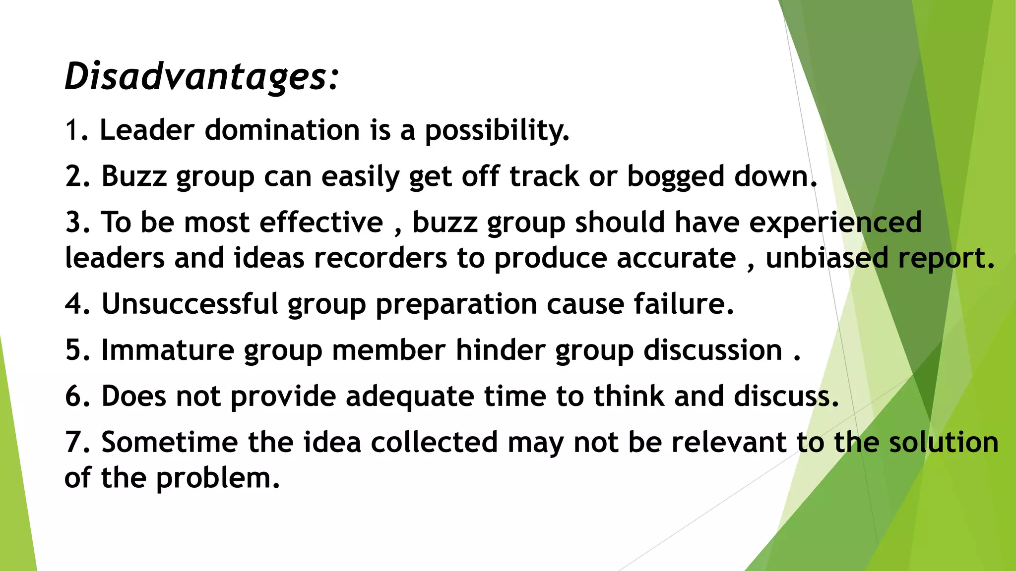 Small group discussion and buzz group method | PPTX