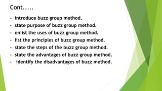 Small group discussion and buzz group method | PPTX