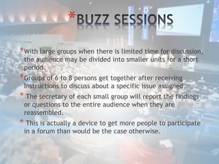 Small group discussion techniques | PPTX