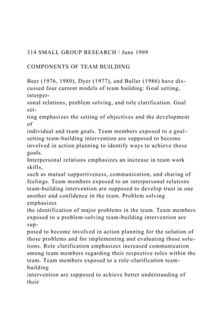 SMALL GROUP RESEARCH June 1999Salas et al. TEAM BUILDING.docx