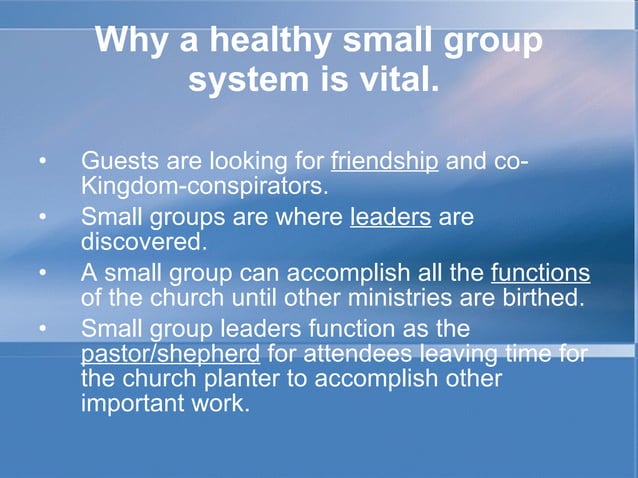 Small groups rick howerton - denom church planting network 11-09 | PPT