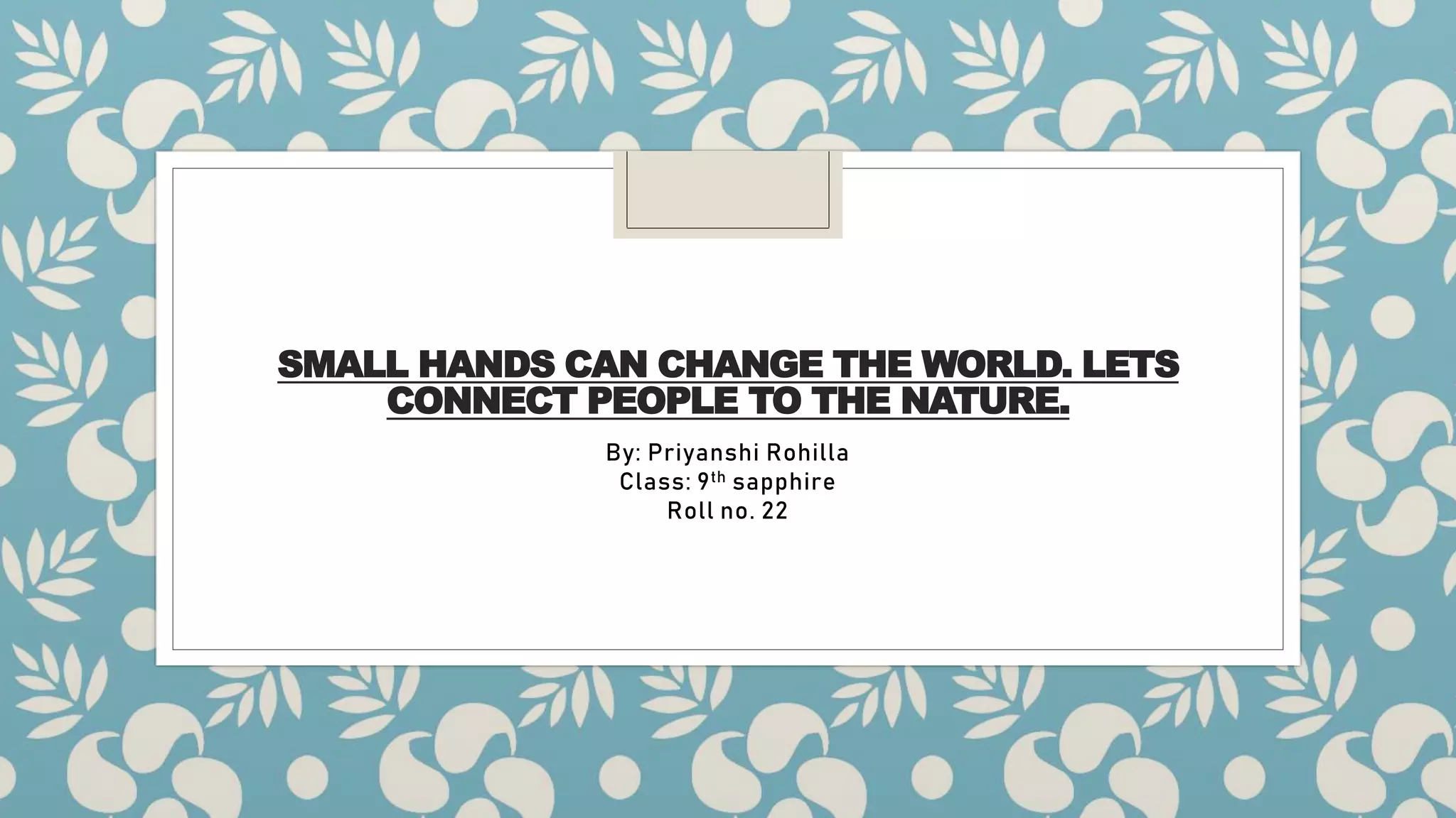 Small hands can change the world.pptx | Non-Profit Organizations ...