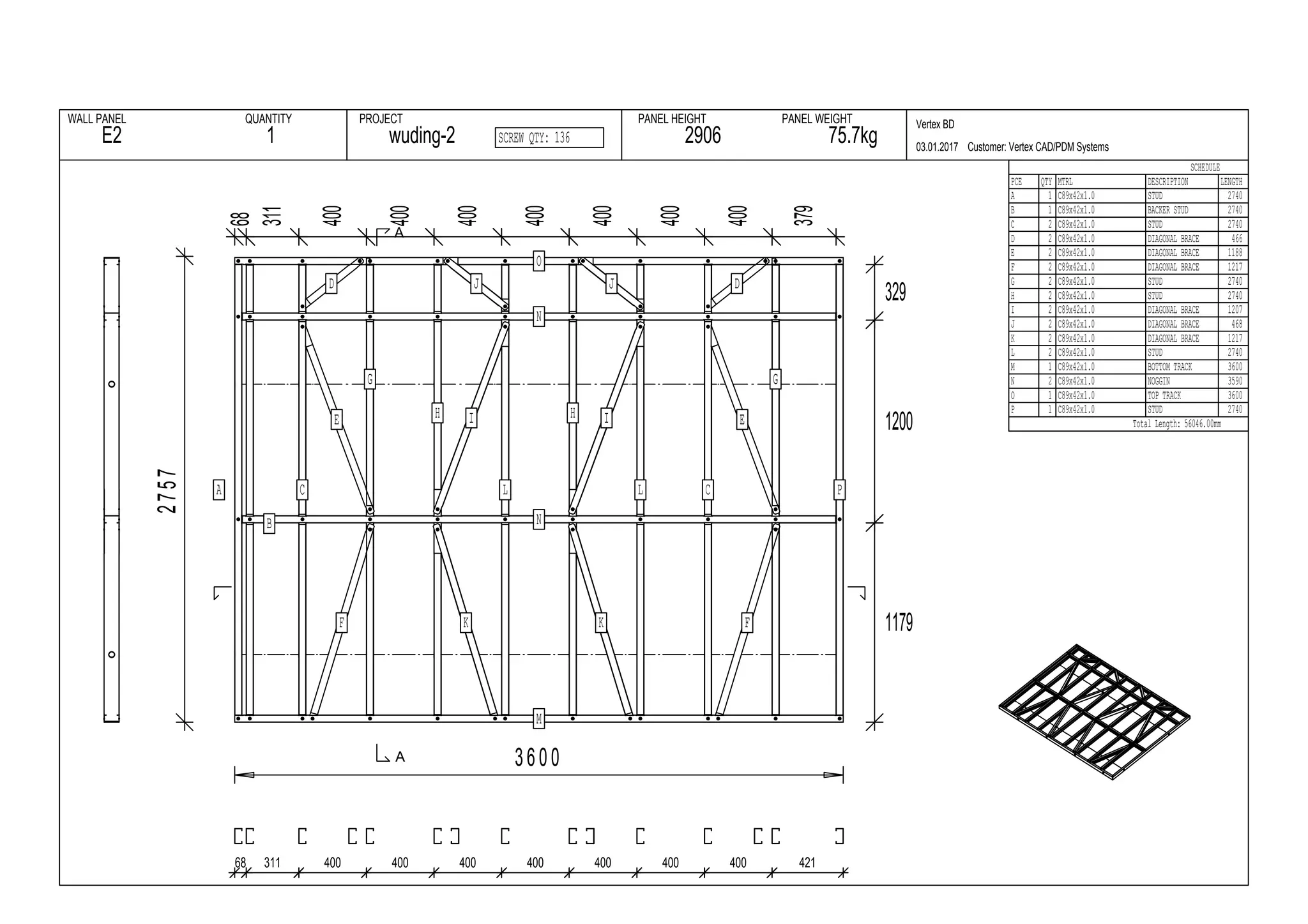 Small House Project Light Steel Frame System Design Drawings Created by ...