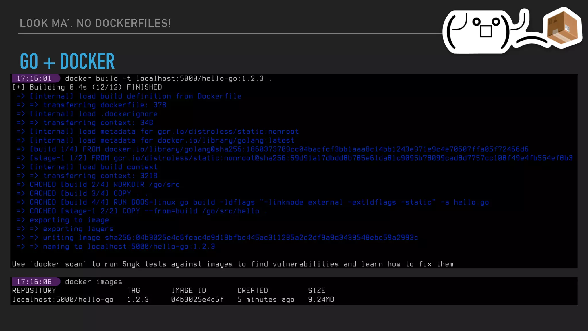 Look Ma' - Building Java and Go based container images without Dockerfiles | PPT