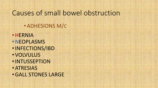 SMALL INTESTINAL OBSTRUCTION.pptx | Digestive Disorders | Diseases and ...