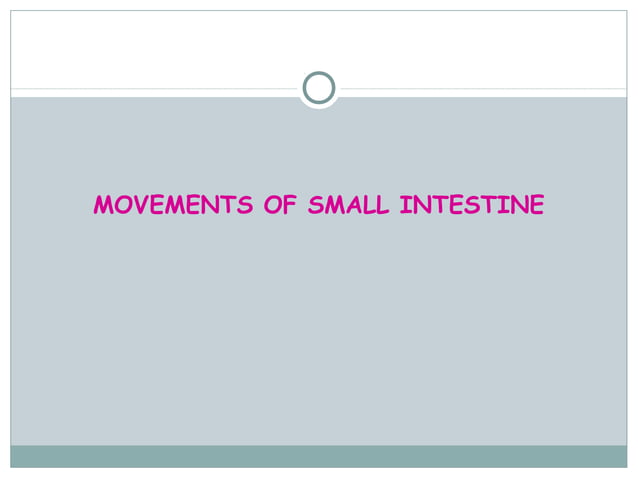 Small intestine physiology | PPT