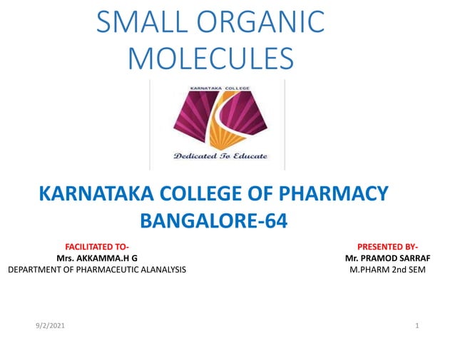 Small organic molecules | PPTX
