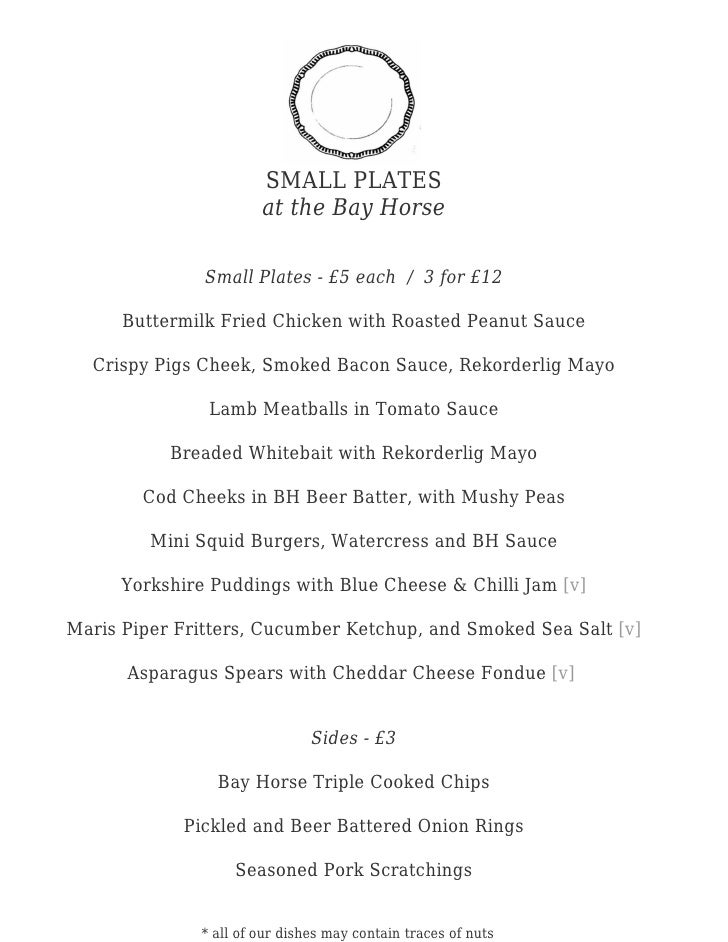 Small Plates Menu Small Plates Menu