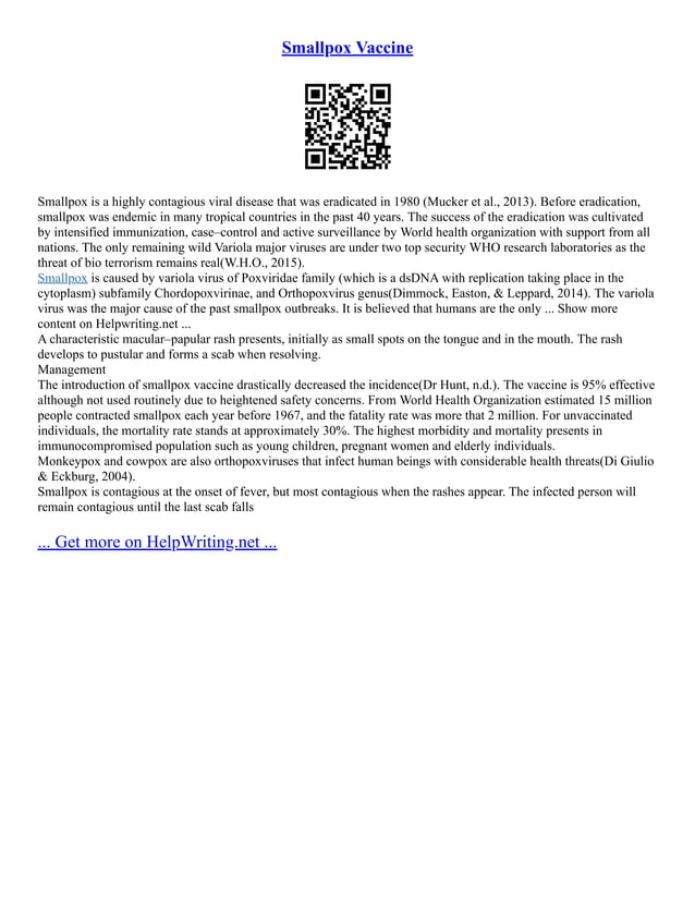 Smallpox Vaccine | PDF | Infectious Diseases | Diseases and Conditions