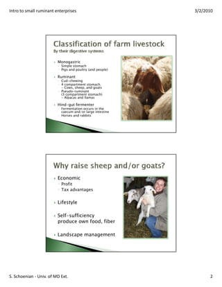 Intro to small ruminant enterprises | PDF