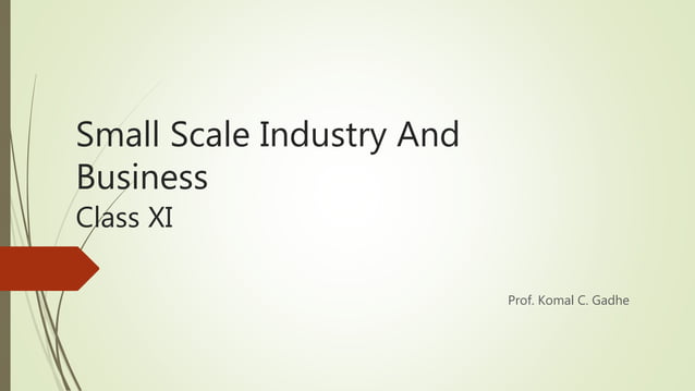 Small scale business | PPT