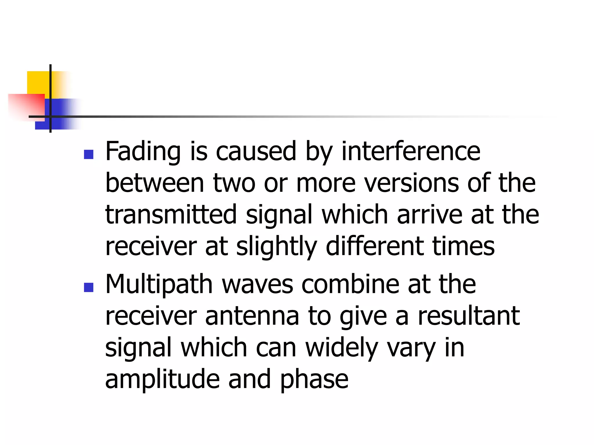 Small scale fading | PPT | Computer Networking | Computing