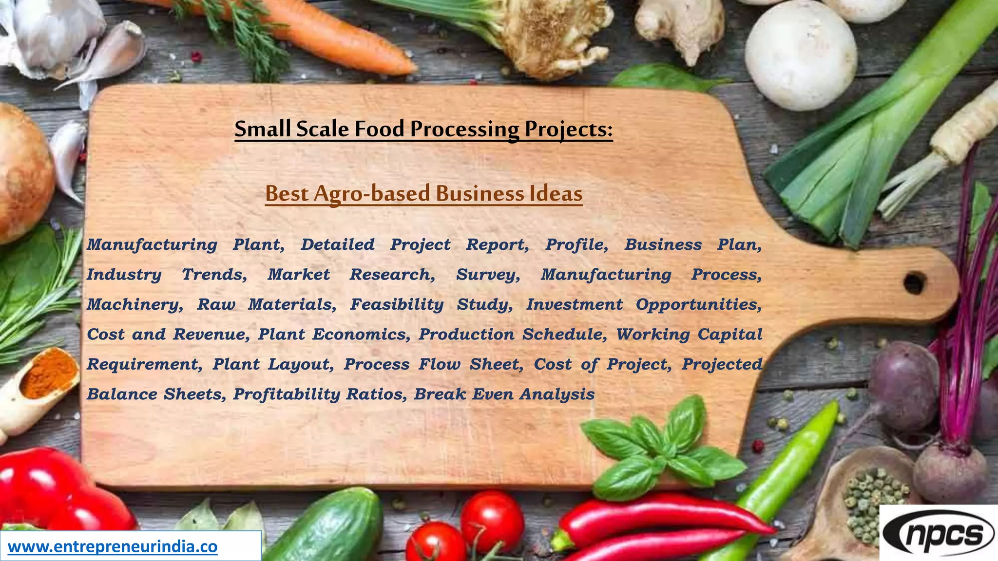 Small Scale Food Processing Projects: Best Agro-Based Business Ideas | PPTX