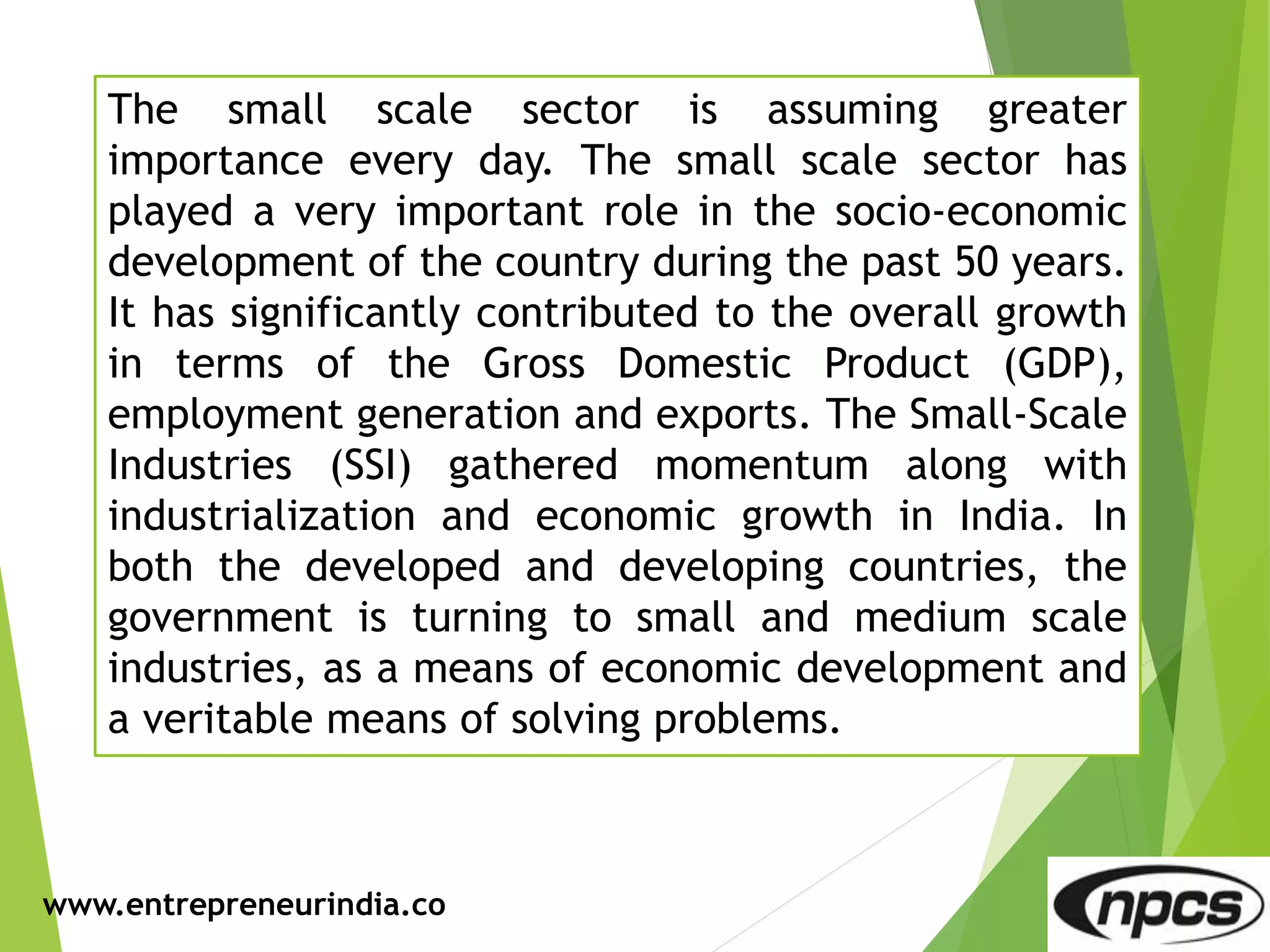 Small Scale Industries, Projects (Laghu, Kutir and Gharelu Udyog ...