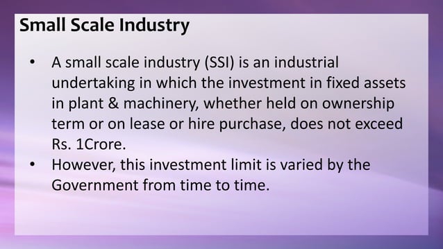 Small scale industry | PPT