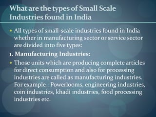Small scale industry and its impact | PPTX