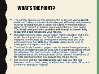 Small scale research project | PPT