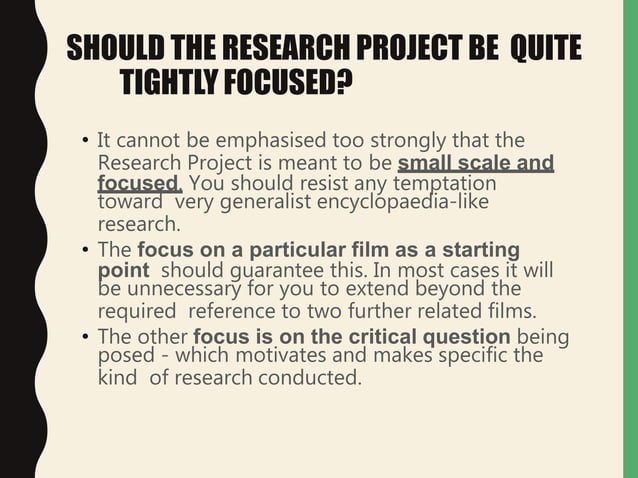 Small scale research project | PPT
