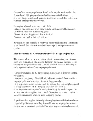 Small scale survey research | PDF