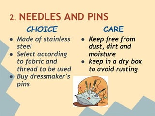 Small sewing equipment | PDF | Needlework | Arts and Crafts