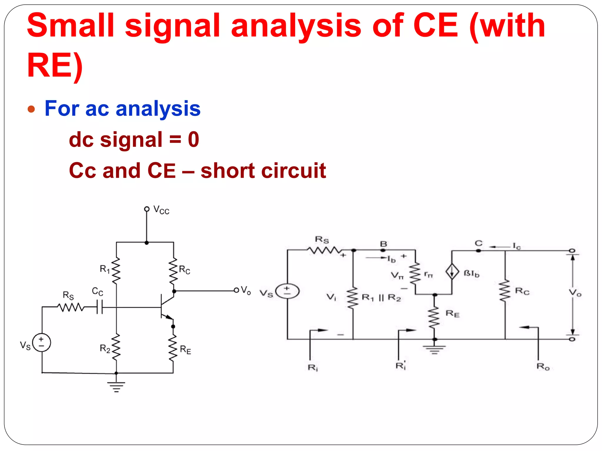 Small signal analysis of bjt amplifiers | PPTX