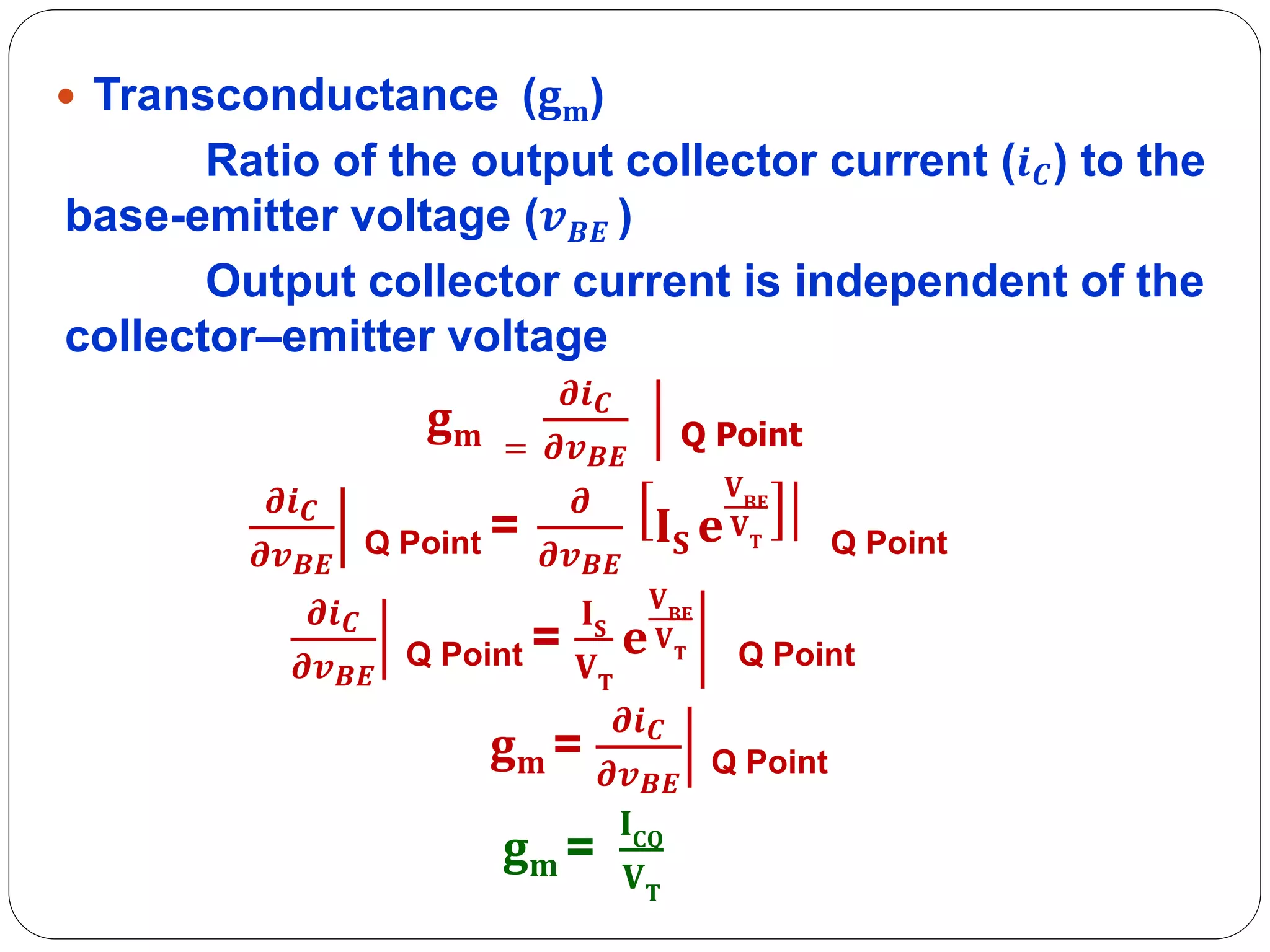 Small signal analysis of bjt amplifiers | PPTX