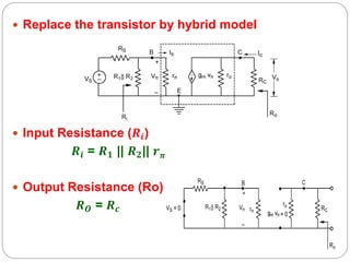 Small signal analysis of bjt amplifiers | PPTX