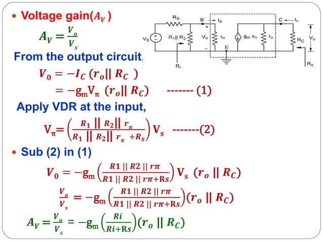 Small signal analysis of bjt amplifiers | PPTX