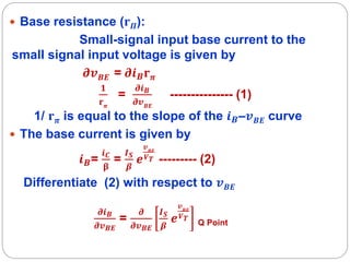 Small signal analysis of bjt amplifiers | PPTX