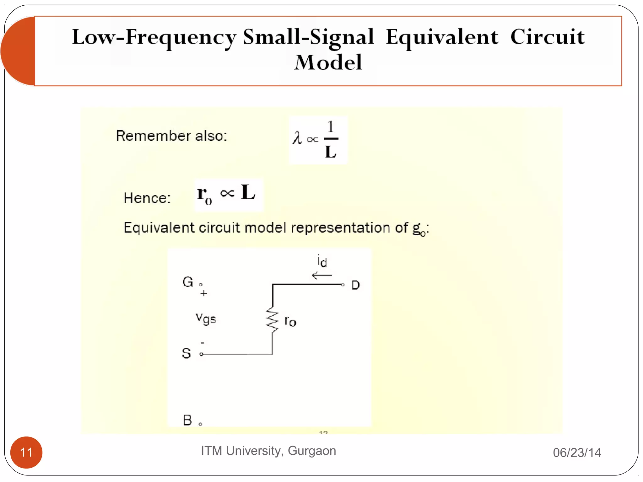 MOSFET Small signal model | PPT