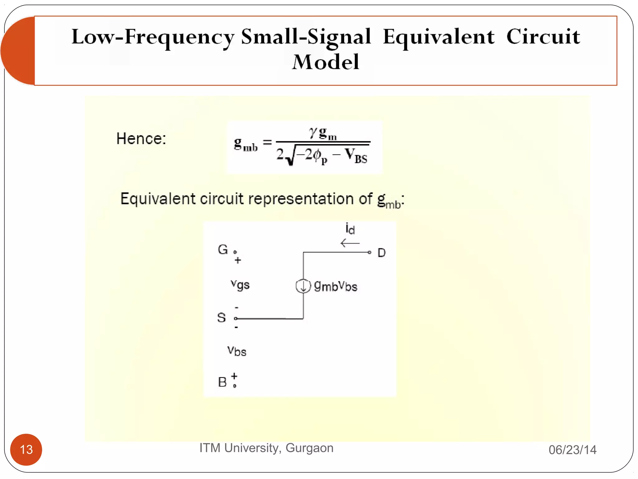 Mosfet Small Signal Model Ppt Computer Networking Computing