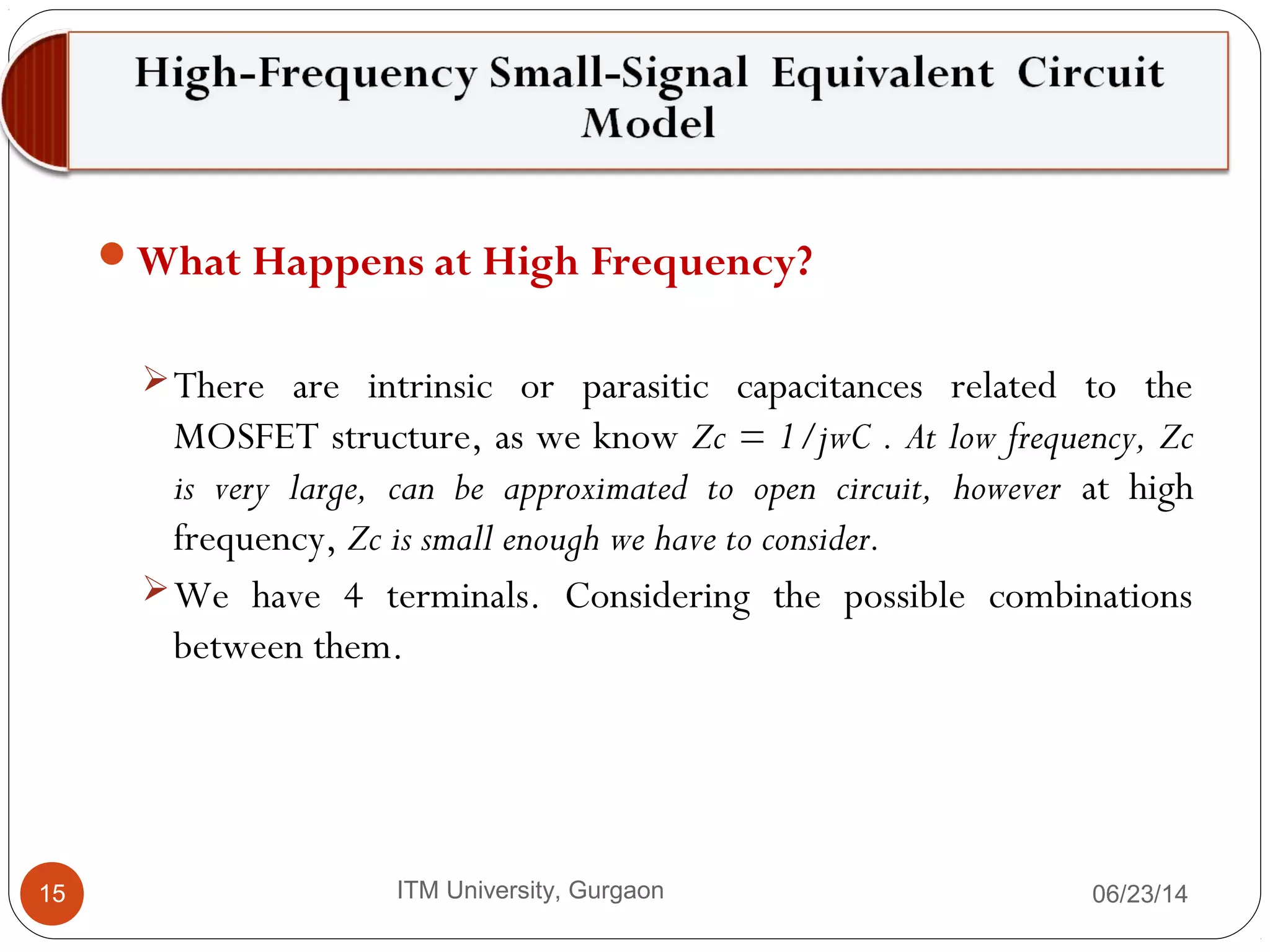 MOSFET Small signal model | PPT
