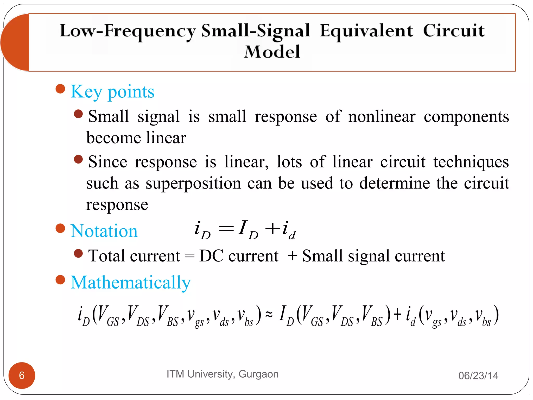 MOSFET Small signal model | PPT