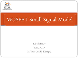 MOSFET Small signal model | PPT