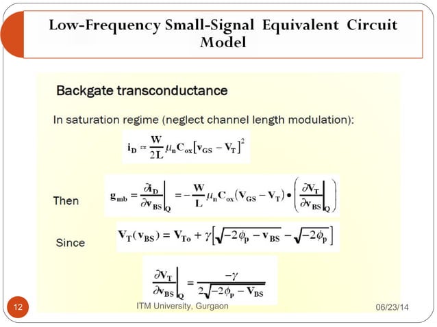 MOSFET Small signal model | PPT | Computer Networking | Computing