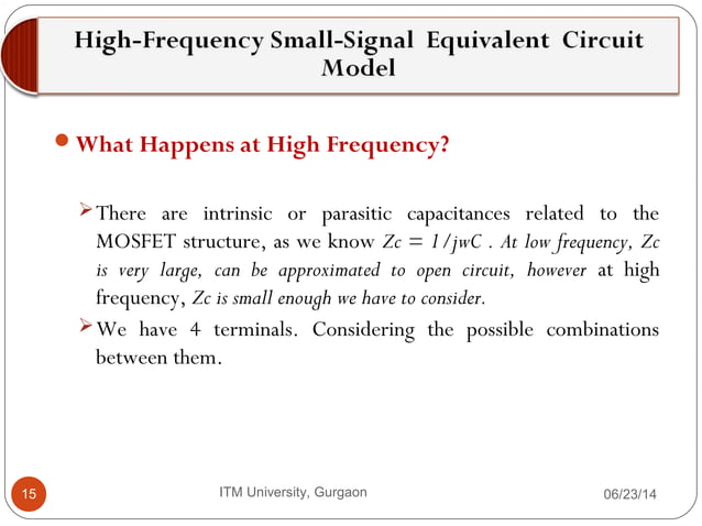 MOSFET Small signal model | PPT | Computer Networking | Computing
