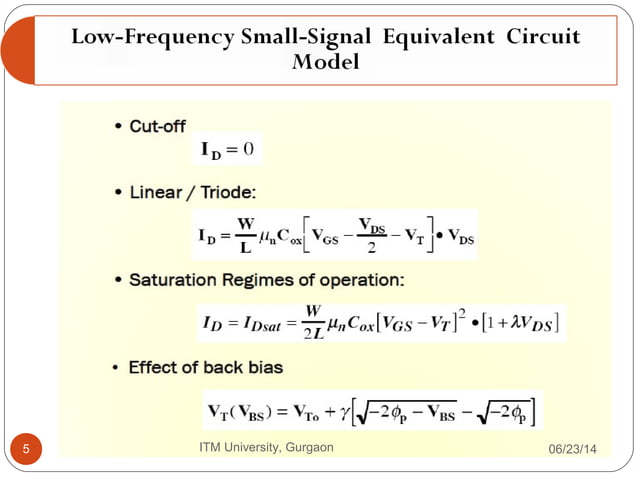 MOSFET Small signal model | PPT | Computer Networking | Computing