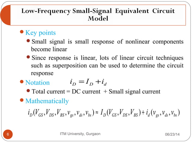 Mosfet Small Signal Model Ppt Computer Networking Computing