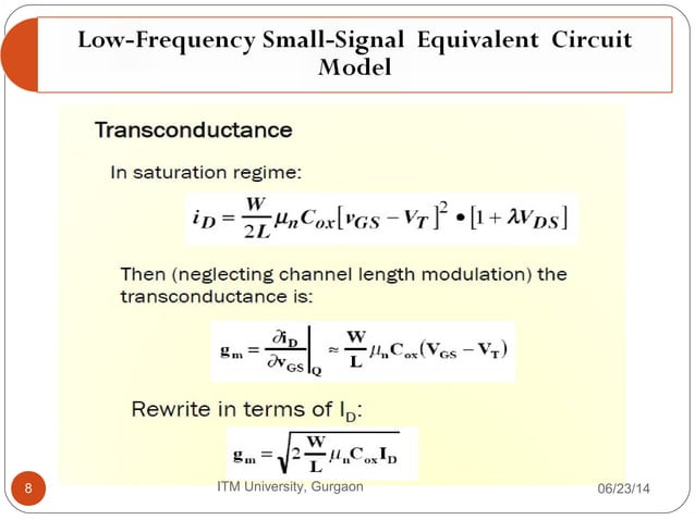 MOSFET Small signal model | PPT | Computer Networking | Computing