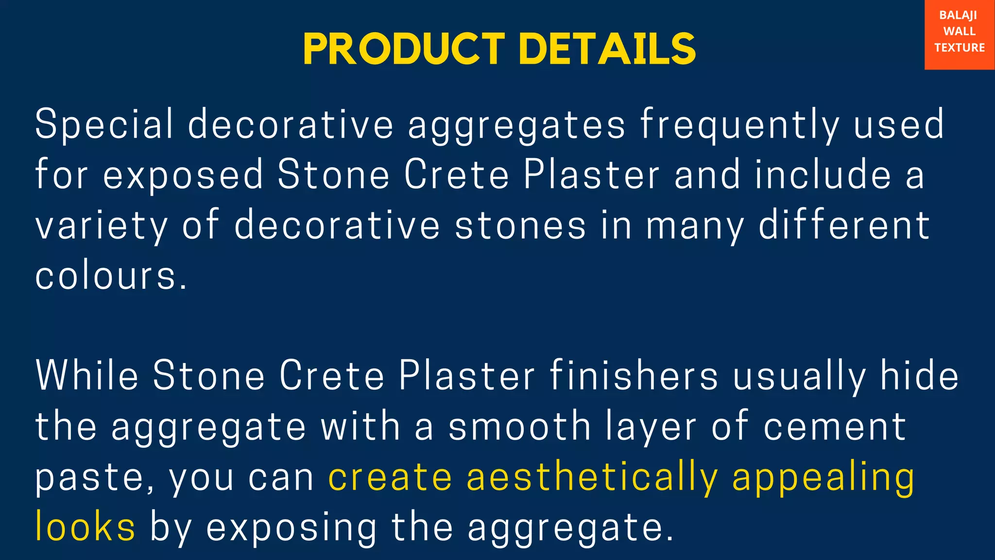 Stone Crete Plaster / Grit Wash Plaster / Aggregate Plaster by Balaji ...