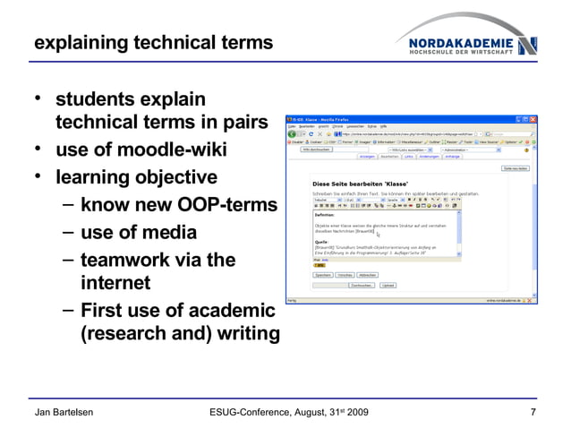 Smalltalk in Moodle | PPT